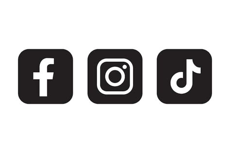 Icono De Facebook Instagram Y Tiktok Vector Premium