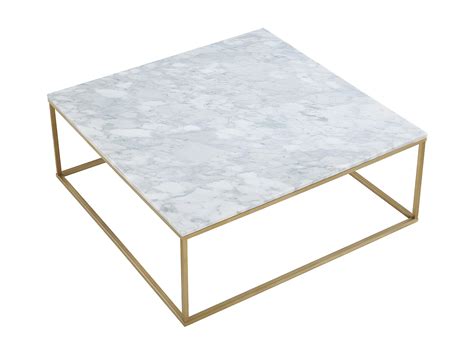 Mesa De Centro Design M Rmol Y Metal Blanco Y Dorado Aretha
