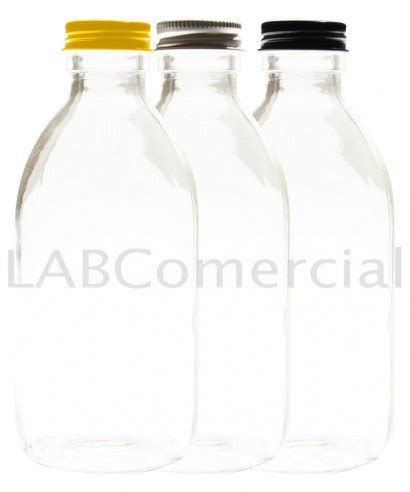 Frasco De Vidrio Trasparente Con Tapa Aluminio De Rosca Mm Ml
