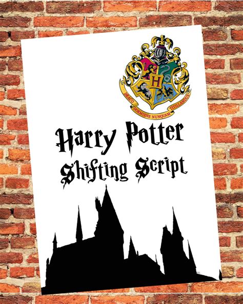 Shifting Script Harry Potter Desired Reality Script Hogwarts Etsy