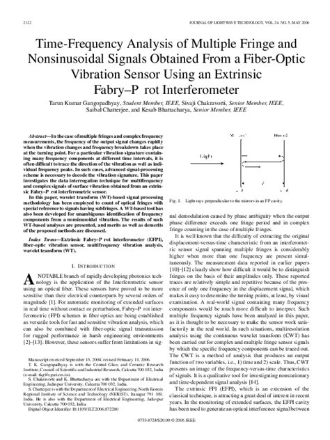 pdf time frequency analysis of multiple fringe and nonsinusoidal signals obtained from a fiber