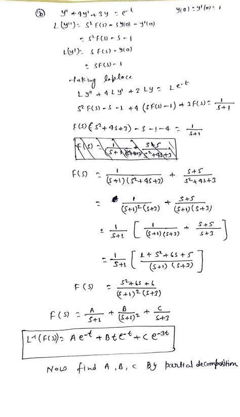 [solved] use laplace transform to solve the following odes a y ′ ′ course hero