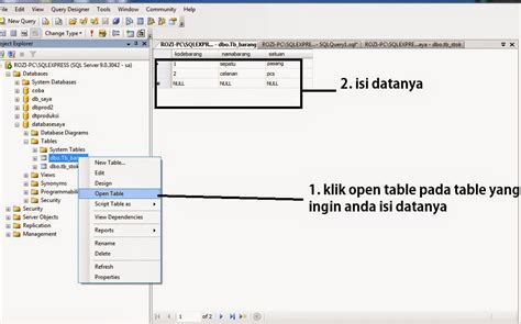 Membuat Database Dan Table Di Sql Server 2005 RoziDotNet