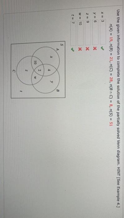 solved use the given information to complete the solution of