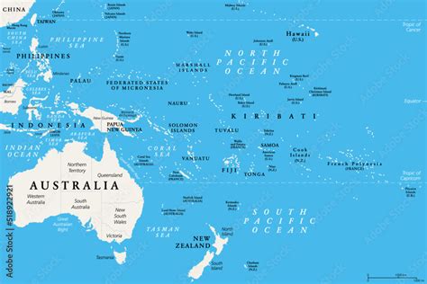 Oceania Map With Countries Political Map Of Oceania