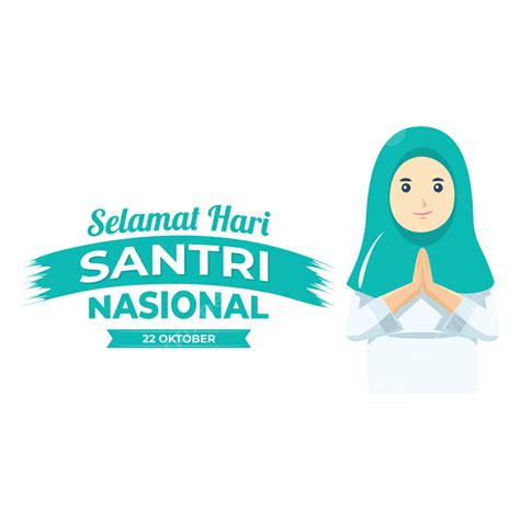 National Santri Day 2023 Greeting Card With Arabic Muslim Woman Vector