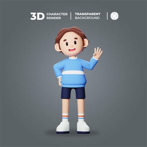 Personagem De Menino Bonito 3d PSD Premium