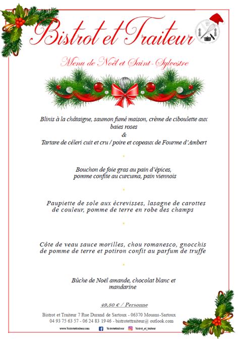 Décrypter 98 imagen carte traiteur noël fr thptnganamst edu vn