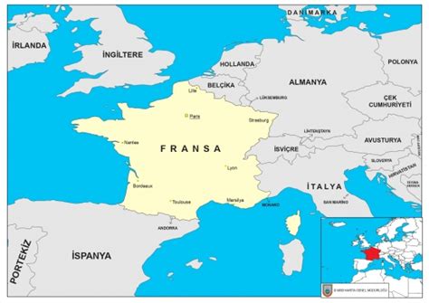 Detaylı Fransa Haritası Fransa Başkenti ve Şehirleri