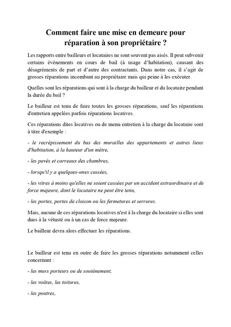 Modele De Lettre De Mise En Demeure Pour Non Paiement De Facture