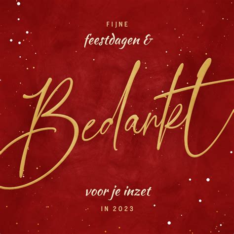 Stijlvolle Rode Zakelijke Kerstkaart Bedankt Kaartje2go