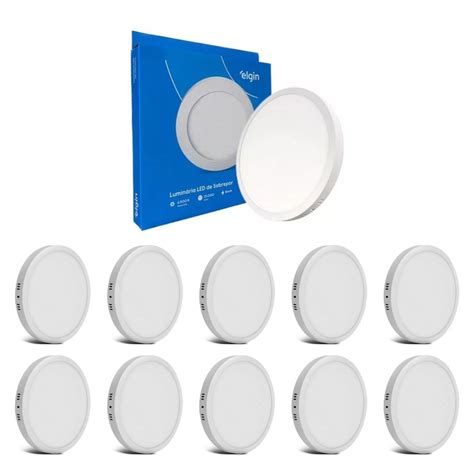 Kit Painel Plafon Led Sobrepor Redondo W K Elgin Shopee Brasil
