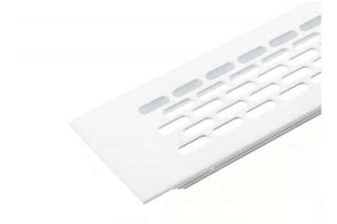 Kratka wentylacyjna prostokątna biała 484 x 60 mm pod lodówkę aluminium