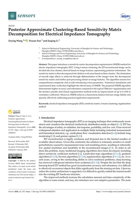 pdf posterior approximate clustering based sensitivity matrix decomposition for electrical