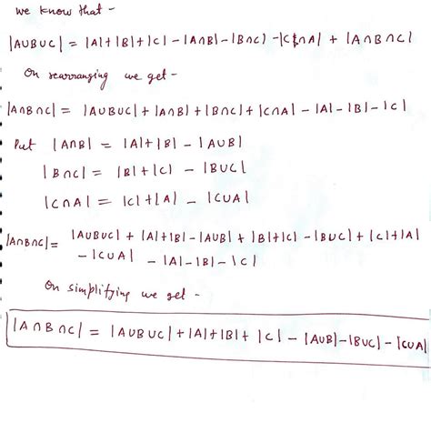 [solved] for finite sets a b and c give a formula for a ∩ b ∩ c in course hero