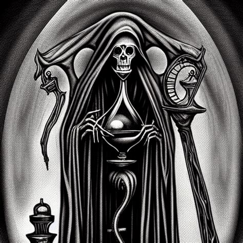 Gothic Grim Reaper With Hourglass Creative Fabrica