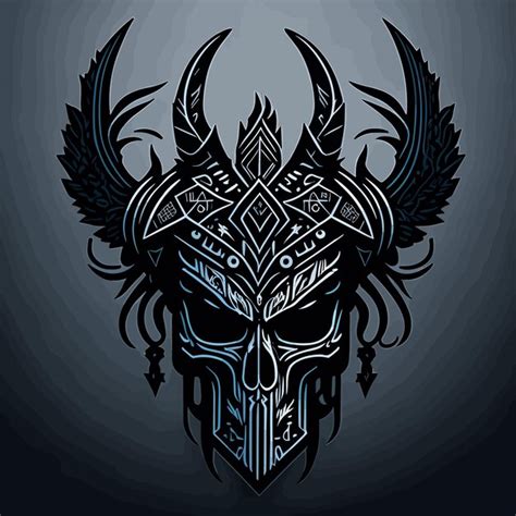 Una calavera con un diseño de calavera Vector Premium