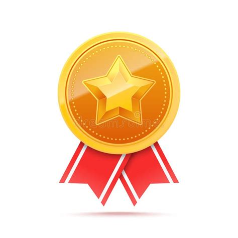 Medalla De Oro D Con La Estrella Y La Cinta Roja Ilustraci N Del