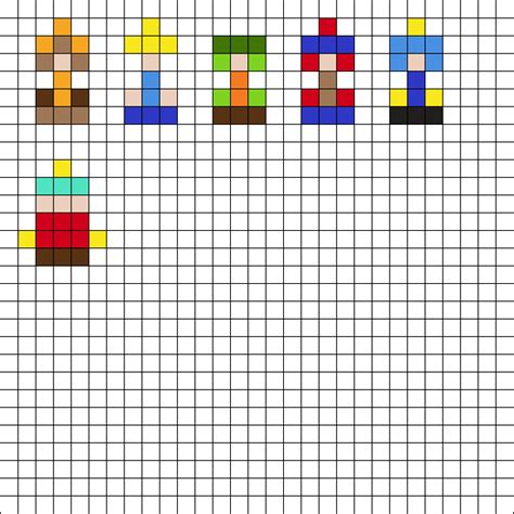 South Park Mini Perlers Perler Bead Pattern Bead Sprites Characters