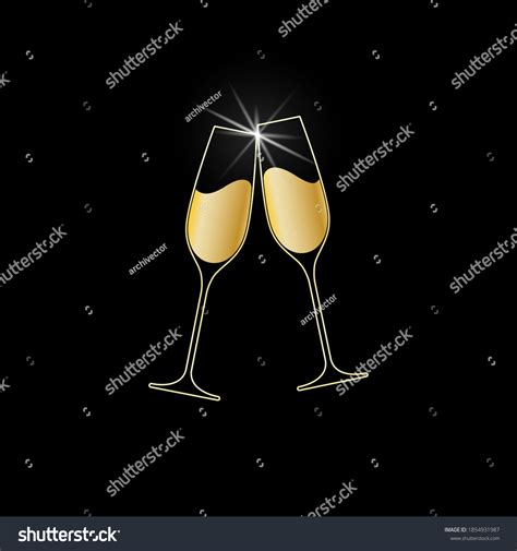 Clink Glasses Champagne Graphic Icon Cheers Stock Vector Royalty Free