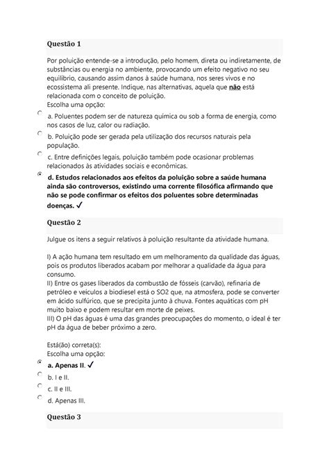 Estudos Disciplinares Vi C Resposta Quest O Por Polui O Entende Se