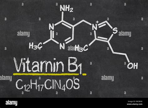 Blackboard With The Chemical Formula Of Vitamin B1 Stock Photo Alamy