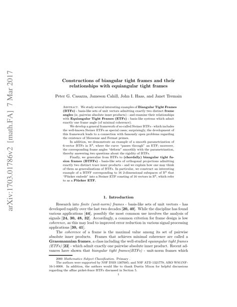 pdf constructions of biangular tight frames and their relationships with equiangular tight frames