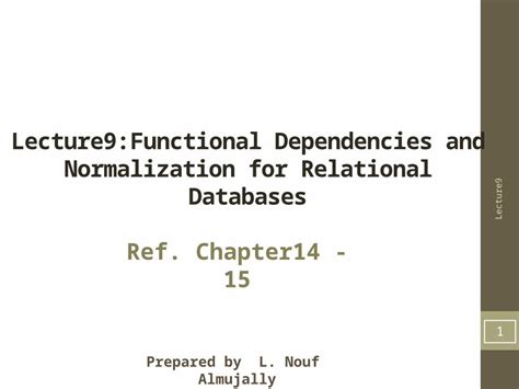 pptx lecture9 functional dependencies and normalization for relational databases dokumen tips