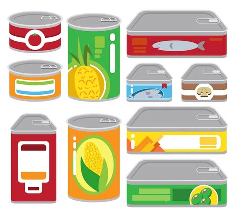 Premium Vector Canned Food Illustration Set