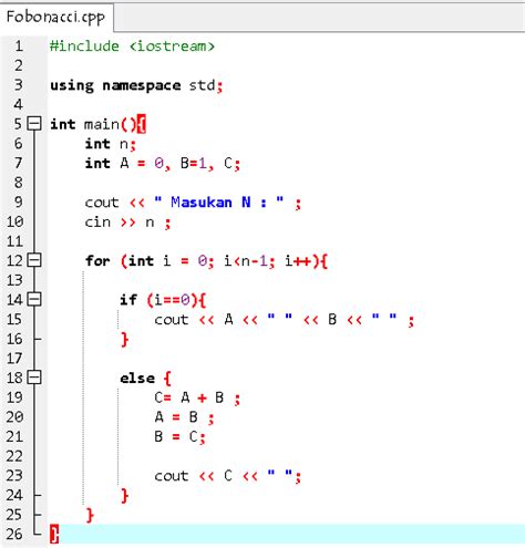 tutorial membuat deret fibonacci menggunakan bahasa c rm habibb