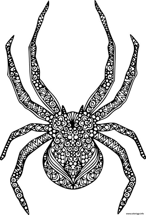 Coloriage Mandala Halloween Spider Araignee JeColorie