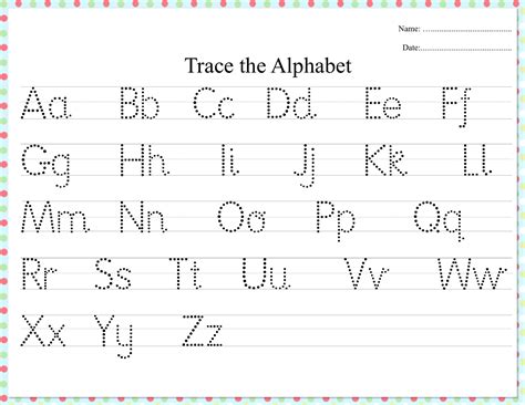 Dotted Alphabets For Writing Practice