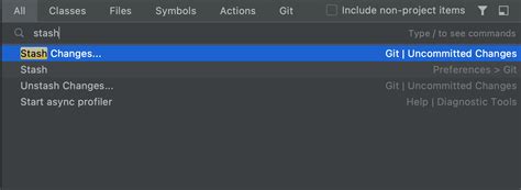 Git stash 사용 명령어 intellij