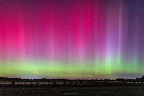 Zorza polarna widziana z okolic Świdwina Niesamowite zjawisko na