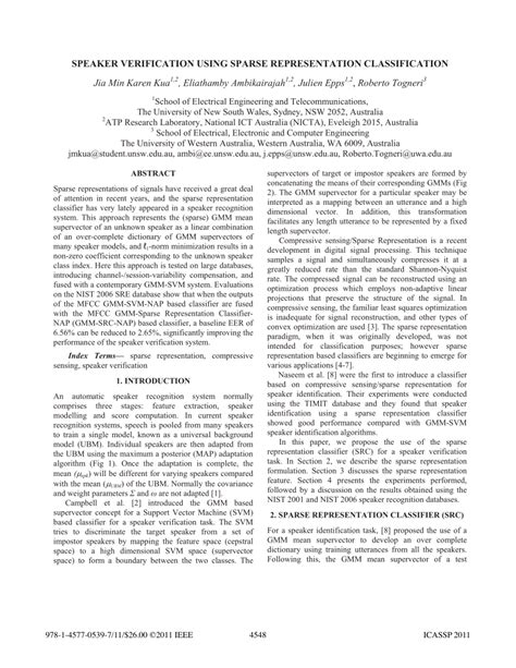 pdf speaker verification using sparse representation classification