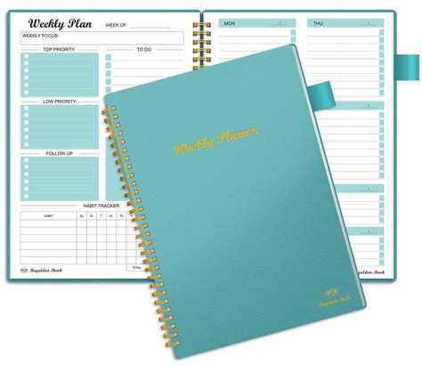 Buy Weekly Planner Undated Weekly Goals Schedule Planner Regolden Book