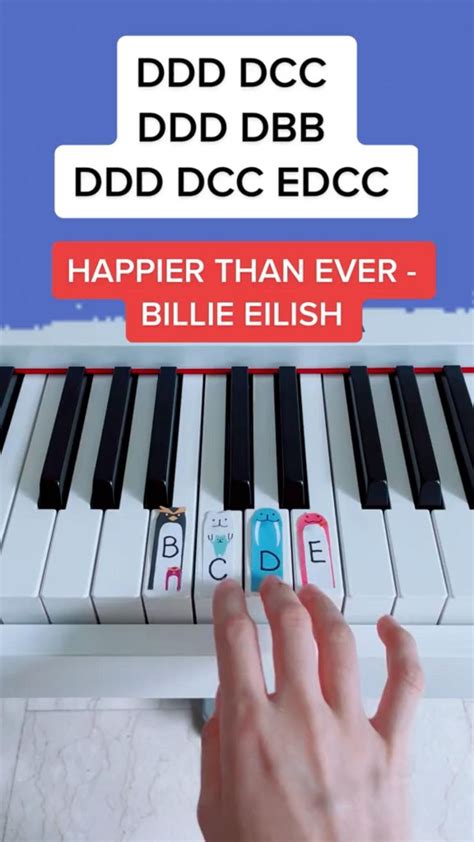 Happier Than Ever Billie Eilish Piano Tutorial Easypianotutorial