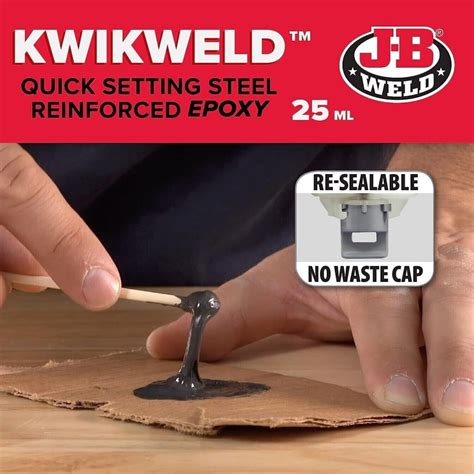 JB Weld KwikWeld Quick Setting Steel Reinforced Epoxy Adhesive Strong