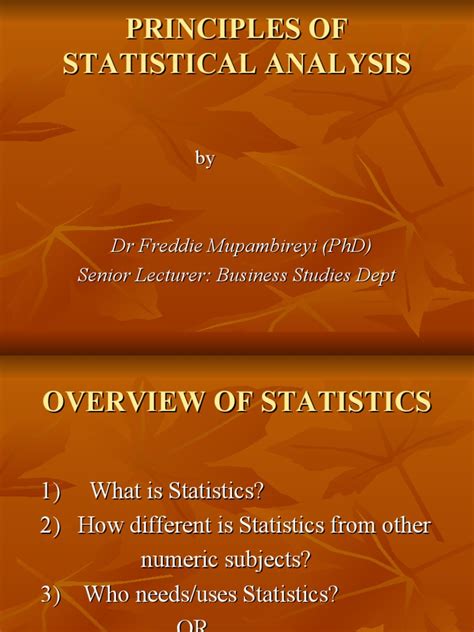 principles of statistical analysis pdf statistical inference statistic