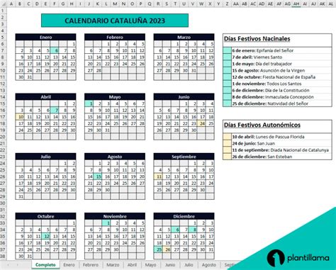 CALENDARIO Laboral De CATALUNYA 2023 En PDF Imprimir Gratis