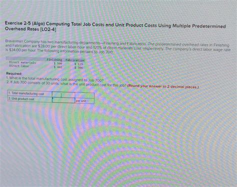 solved exercise 2 5 algo computing total job costs and