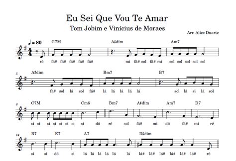 Eu Sei Que Vou Te Amar Tom Jobim e Vinícius de Moraes Partitura
