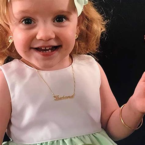 Personalized Baby Name Necklace Gold Chain Baby Girl Boy Necklace