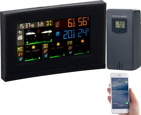 Station météo connectée avec capteur extérieur et écran couleur FWS 740