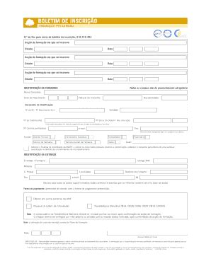Fillable Online Escolasaudegestao BOLETIM DE INSCRI O FORMA O