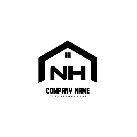 NH Initial Letters Logo Design Vector For Construction Home Real