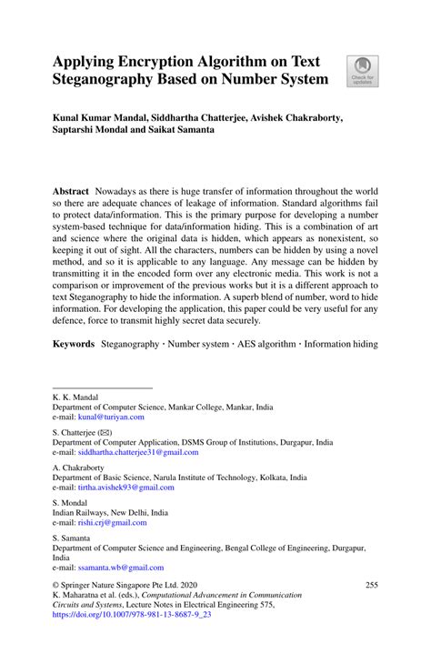 pdf applying encryption algorithm on text steganography based on number system