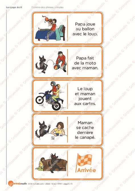 Ressource Orthophonie Domino Des Phrases Simples Orthomalin