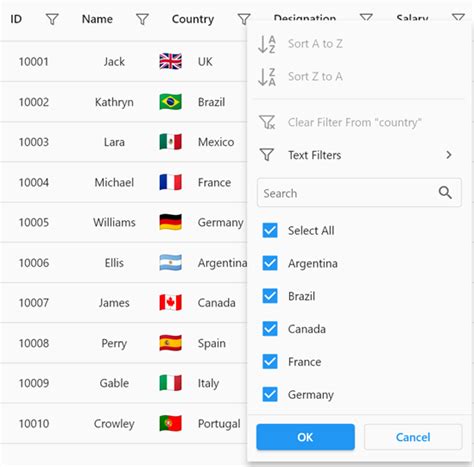 Syncfusionflutterdatagrid Ui Filtering And Widget Cells · Issue 1042 · Syncfusionflutter