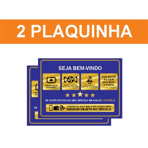 Kit 2 Plaquinhas Informativas Para Motorista De Aplicativo Uber 99 Taxi
